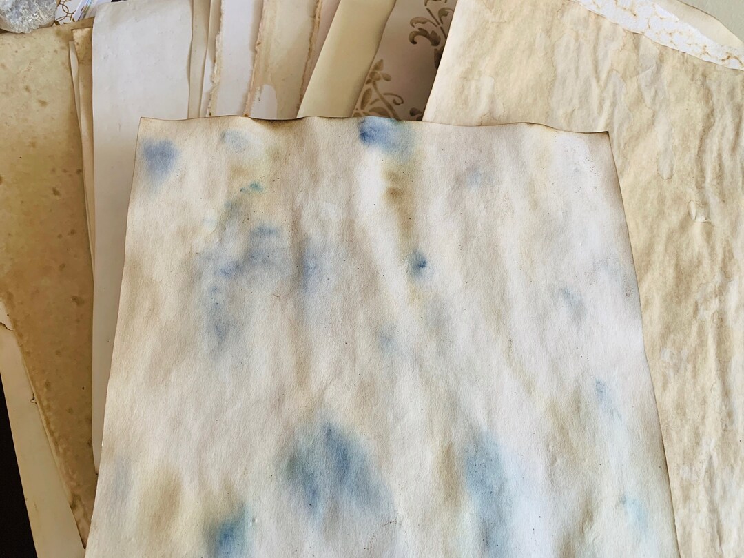 Coffee Dyed Printable Paper Pack, Stencilled, Stained & Distressed ...