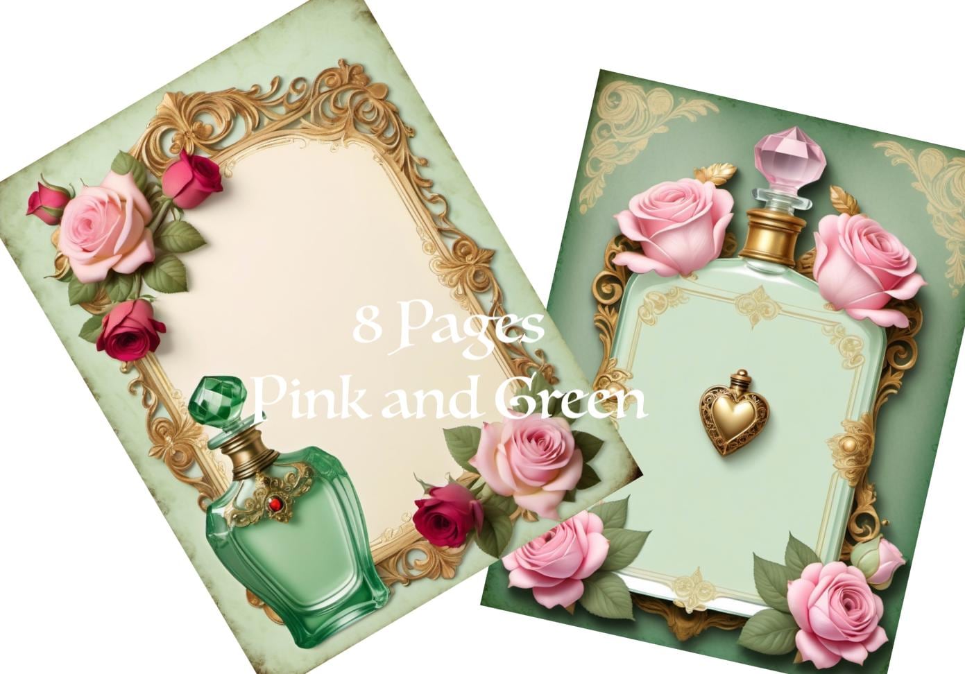 Perfume Bottle Writing Paper Printable Kit, Gorgeous Writing Pages ...