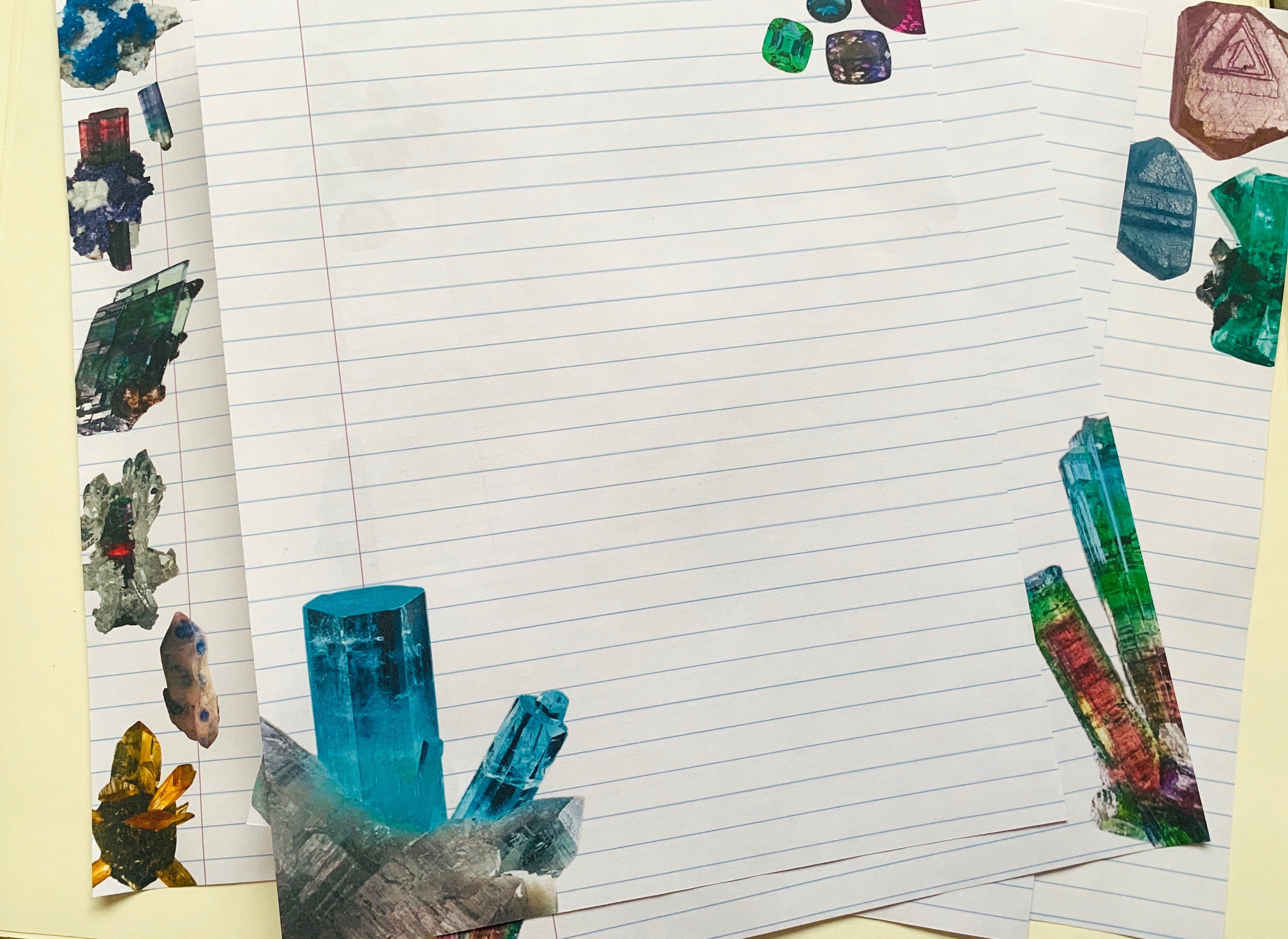 Gemstone Crystal Writing Pack W/ Sticker Sheet INSTANT DOWNLOAD ...