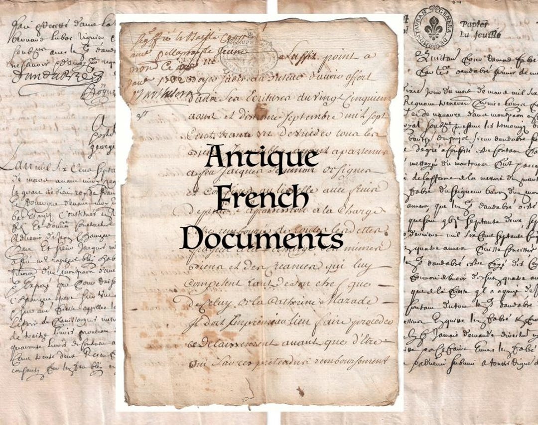 Antique French Documents Digital Printables, DIY Ephemera, Pages and ...