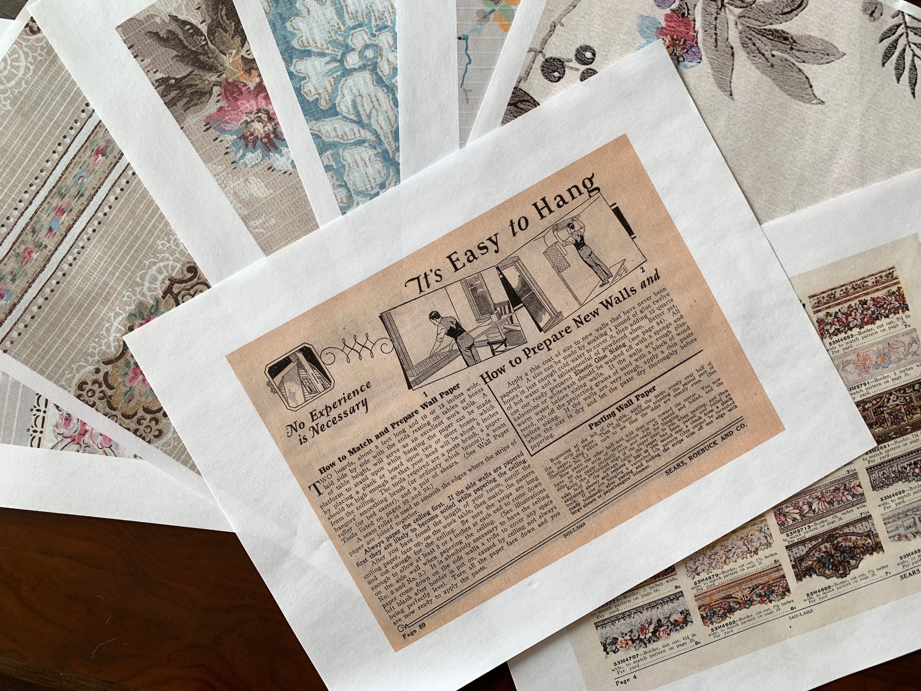 1928 Sears Wallpaper Sample Printables, Digital Paper for Junk Journals ...