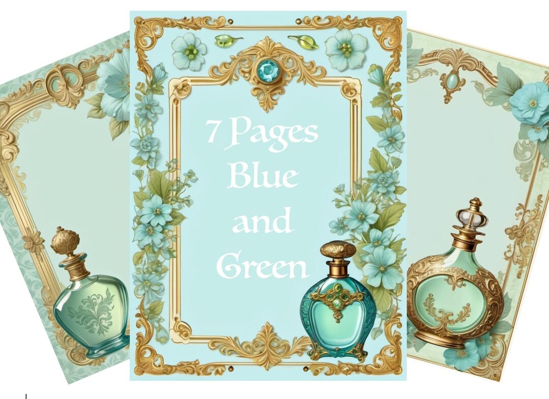Perfume Bottle Writing Paper Printable Kit, Gorgeous Writing Pages ...