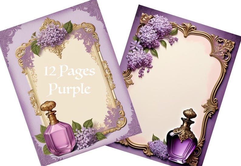 Perfume Bottle Writing Paper Printable Kit, Gorgeous Writing Pages ...