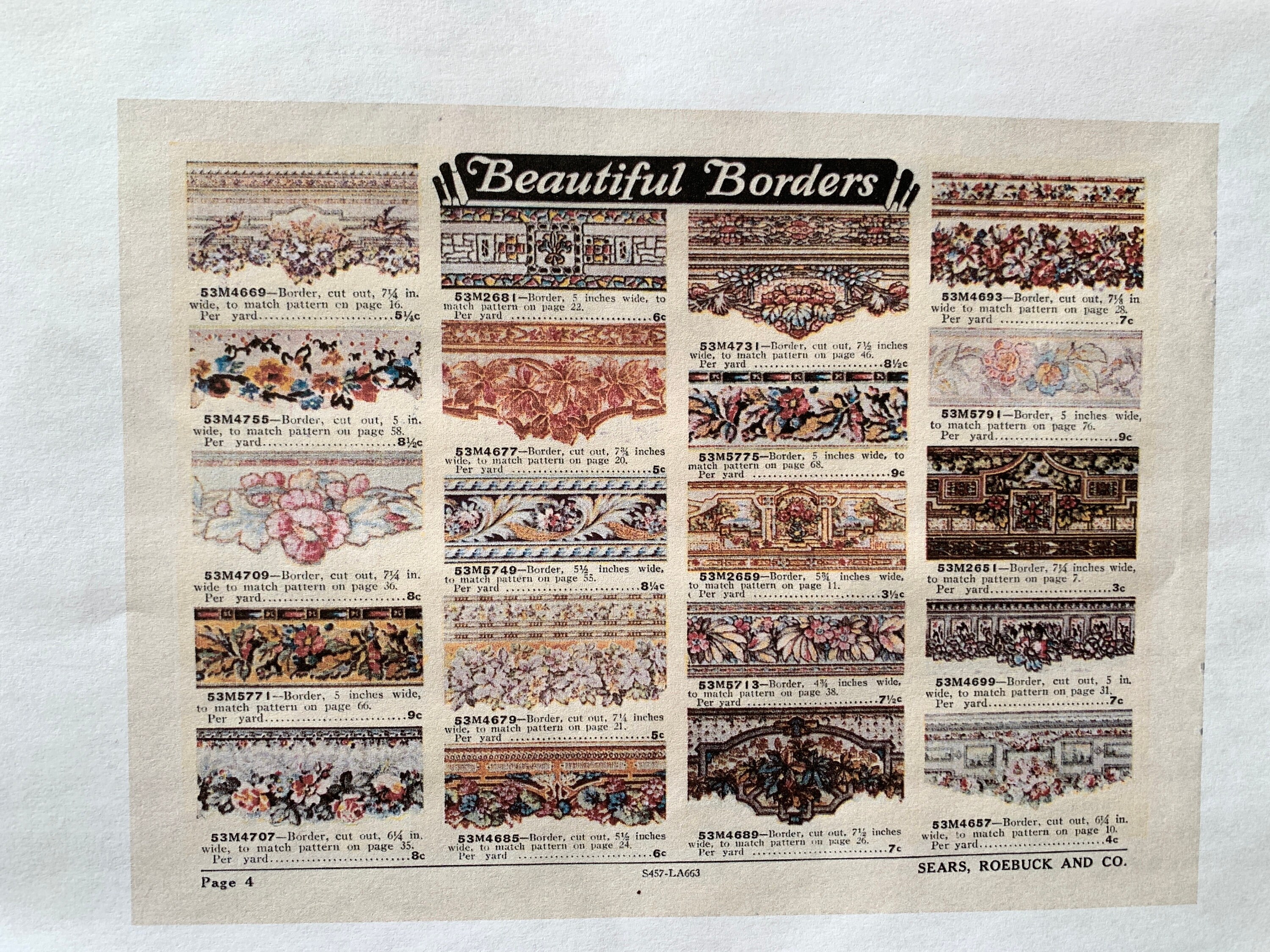 1928 Sears Wallpaper Sample Printables, Digital Paper for Junk Journals ...