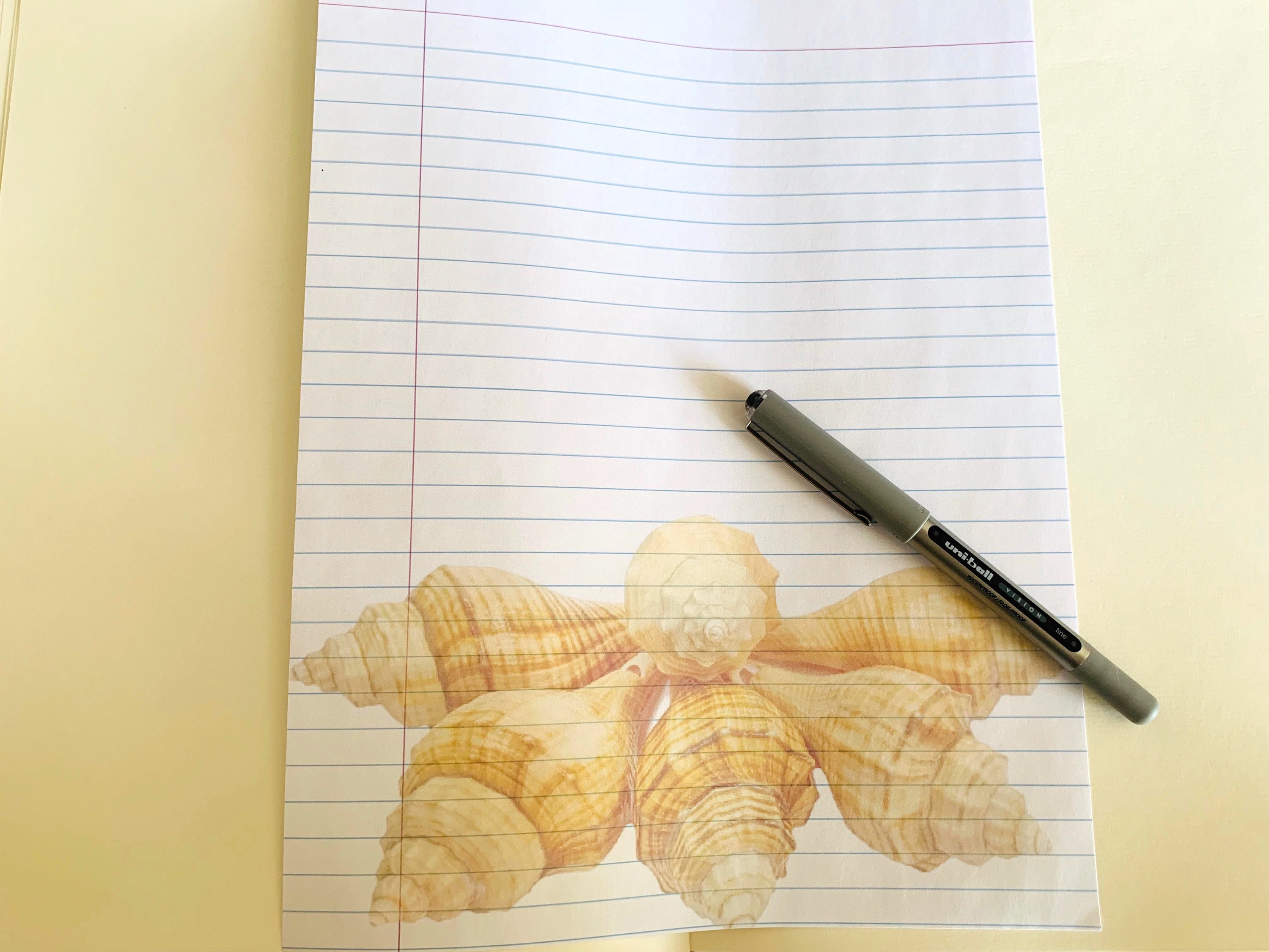 Beach Themed Writing Paper PRINTABLE, Set of 5, for Tropical Sea, Ocean ...