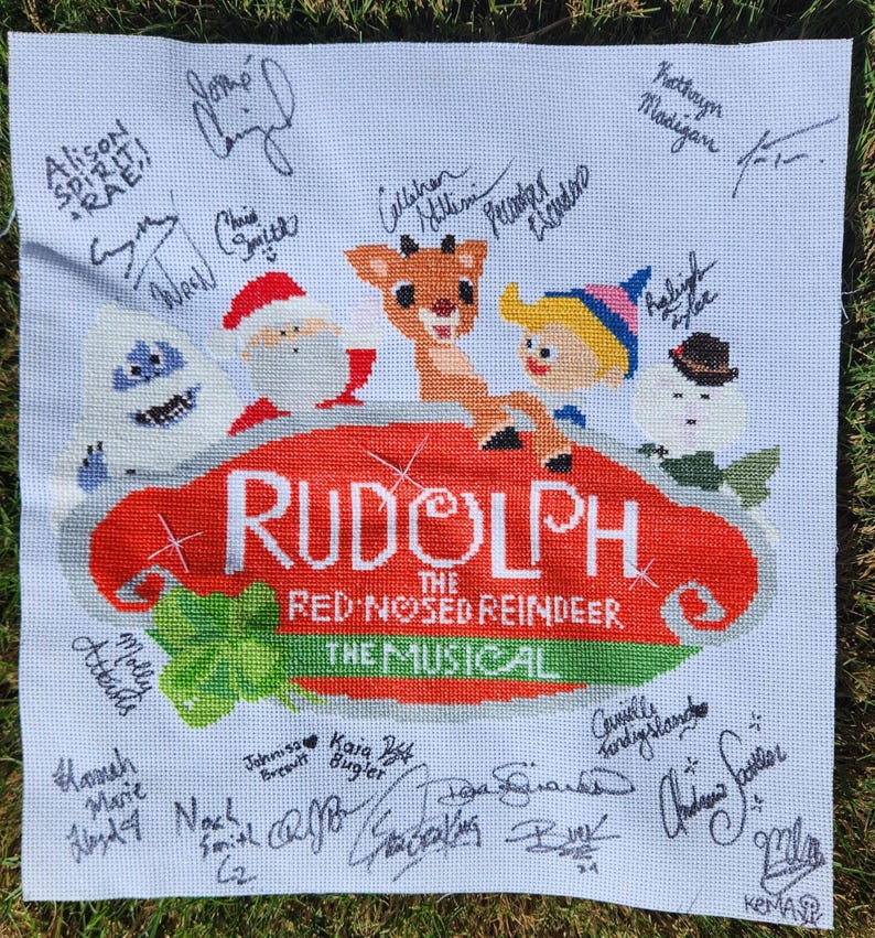 Red Nosed Reindeer the Musical Logo Cross Stitch Pattern, PDF File ...