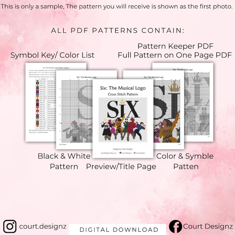 Red Nosed Reindeer the Musical Logo Cross Stitch Pattern, PDF File ...