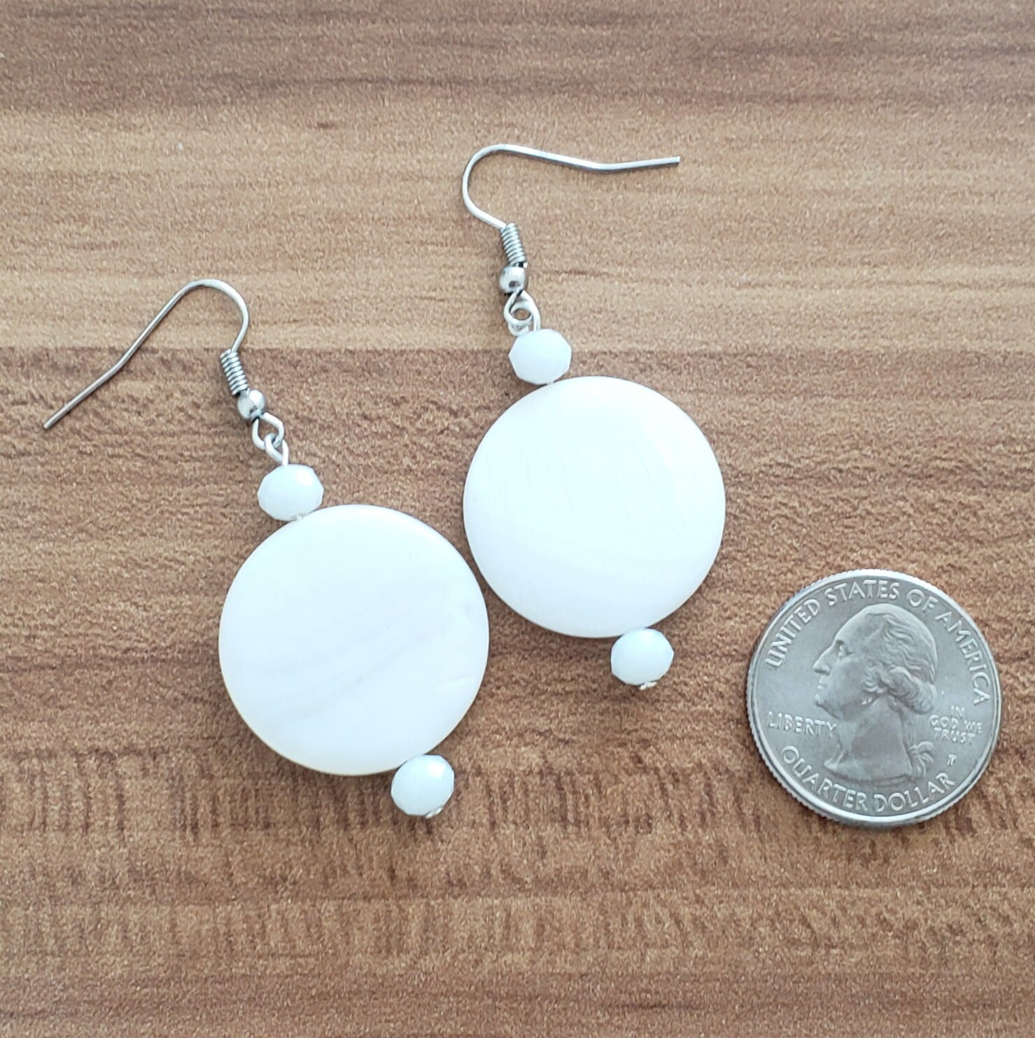 Minimalist White Shell Earrings Natural White Shell Dangle - Etsy.de