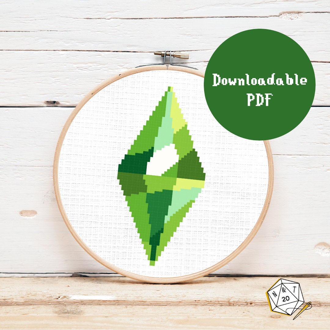 The Sims Plumbob Cross Stitch Pattern PDF Instant Download - Etsy