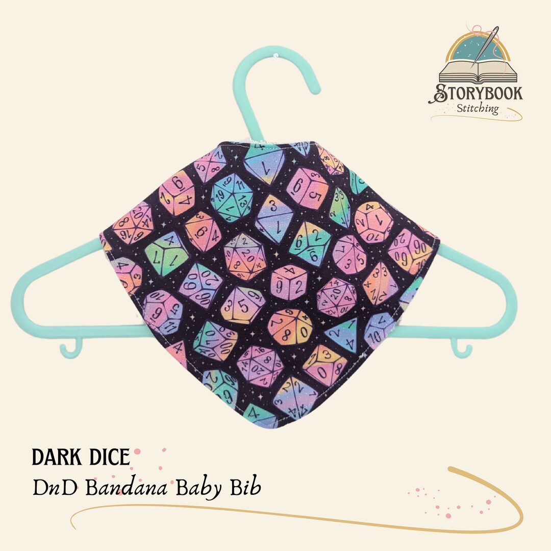 Handmade Dark Dice Dnd Baby Bandana Bib, Cute Fantasy Gaming Dribble ...
