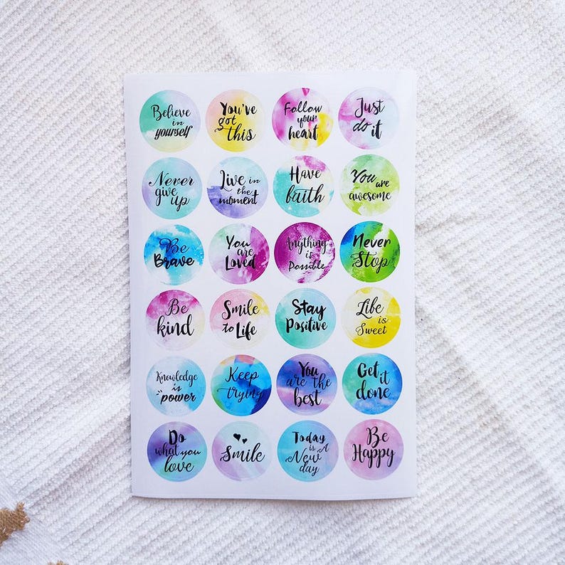 Mini Inspirational Quote Stickers (1) | Quote Stickers | Positive ...