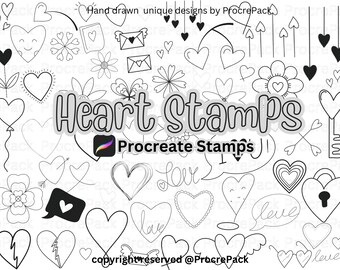 Procreate Heart Stamps | Instant Download - Etsy