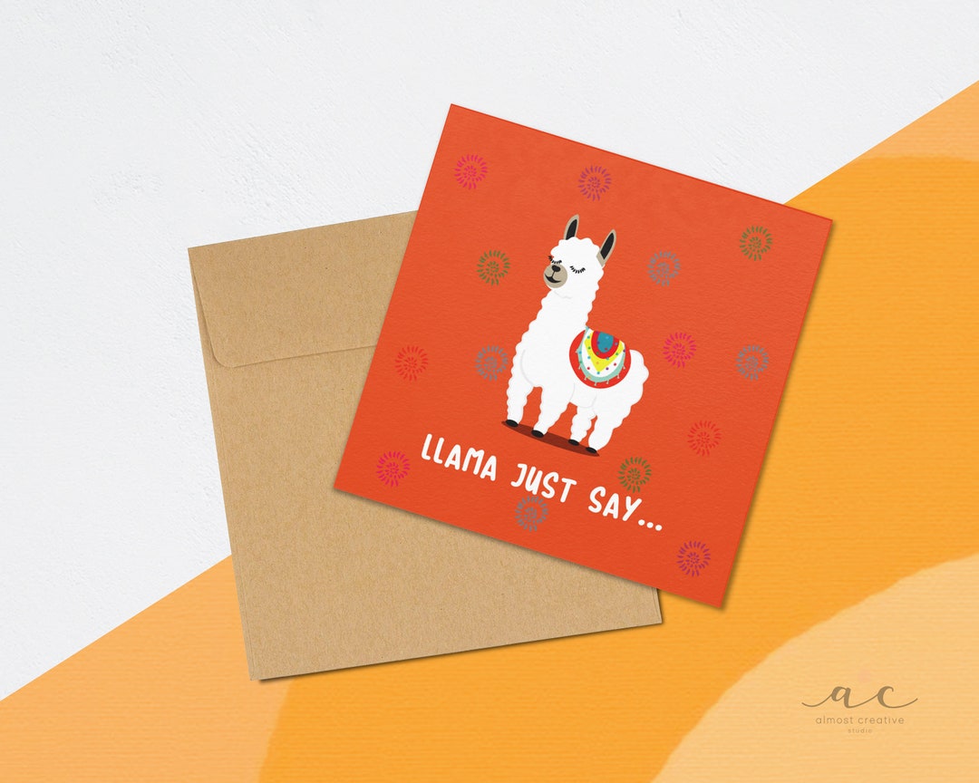 Llama Just Say... Llama Pun Thank You Greeting Card - Etsy Österreich
