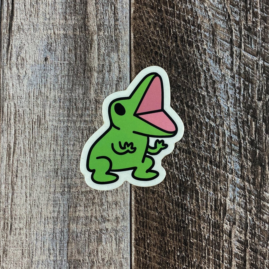 Happy Green Open Mouth Frog Cute Sticker - Phrog - Etsy