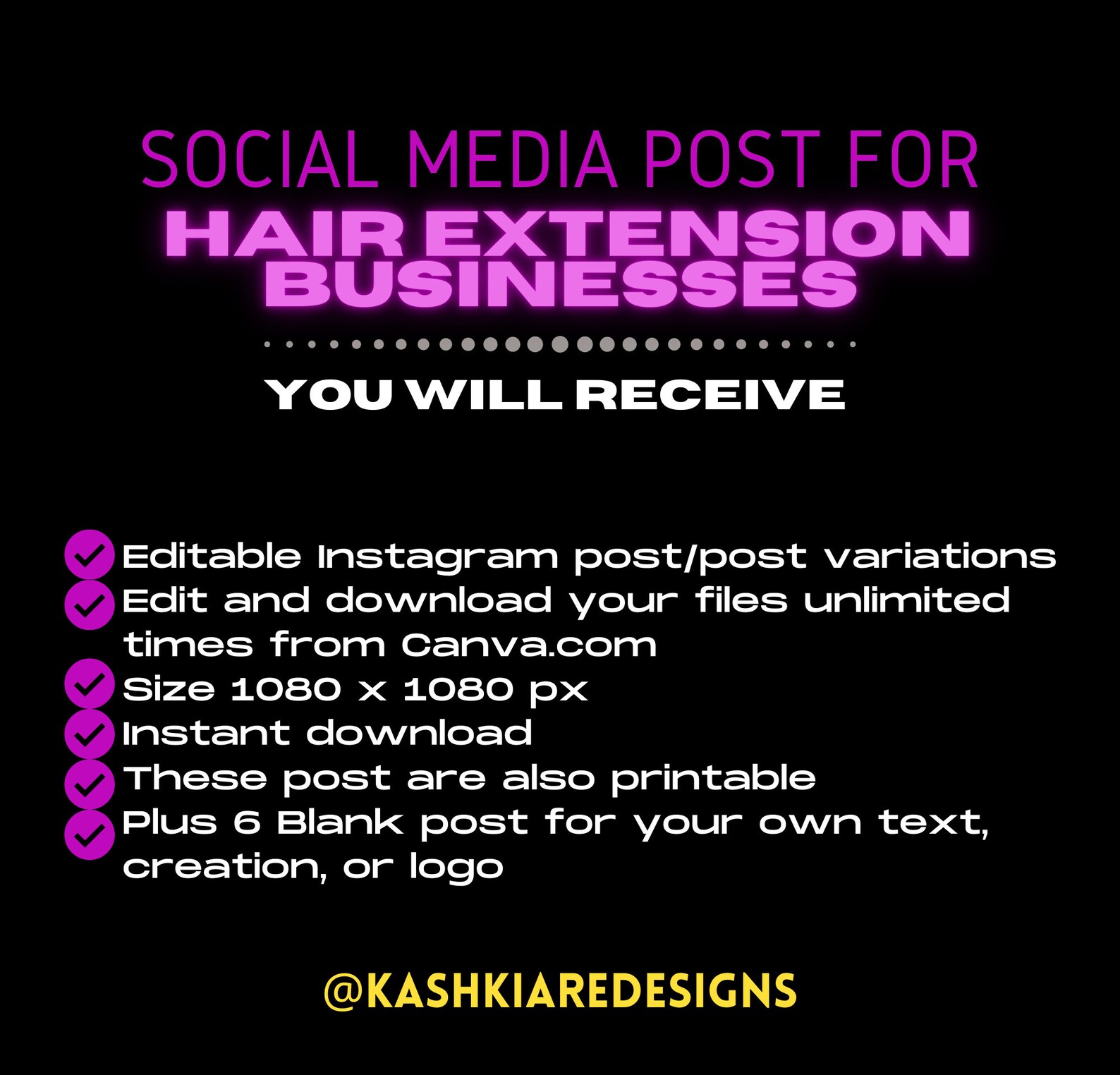 Hair Instagram Post Hair Instagram Templates Social Media Graphic Hair ...
