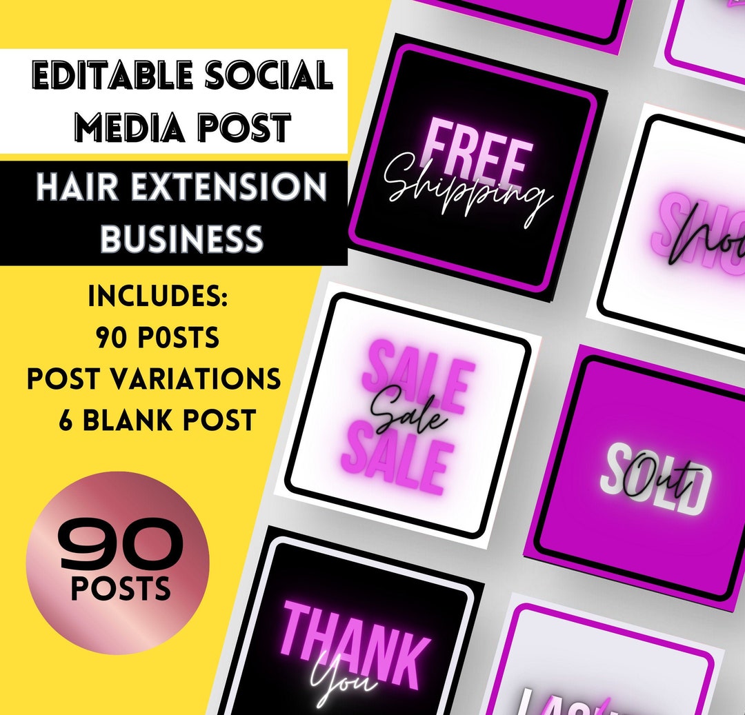 Hair Instagram Post Hair Instagram Templates Social Media Graphic Hair ...