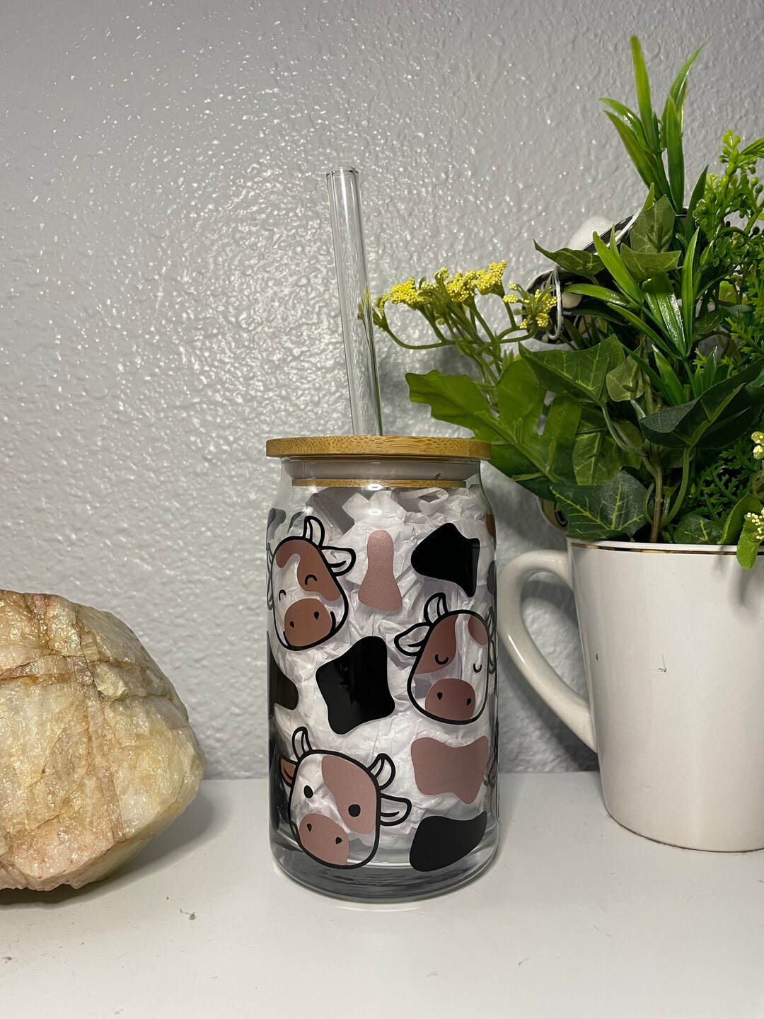 Cow Print Glass Cup, Libbey Glass, or Beer Glass - Etsy