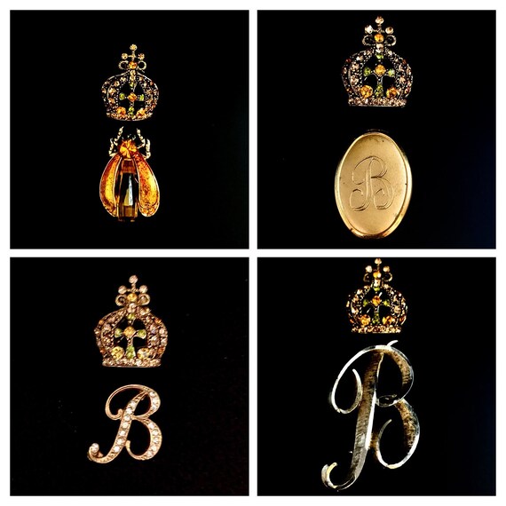 Vintage queen Bee Scatter Pin Sets Choose Crown | Etsy