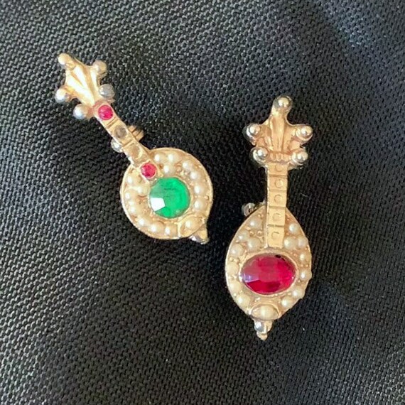 Pair of Tiny Vintage Musical Instrument Scatter Pins … - Gem