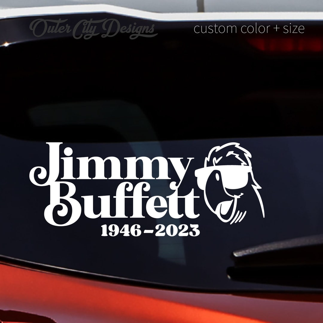 Jimmy Buffett RIP Parrot Head Decal Salt Shaker Parrothead ...