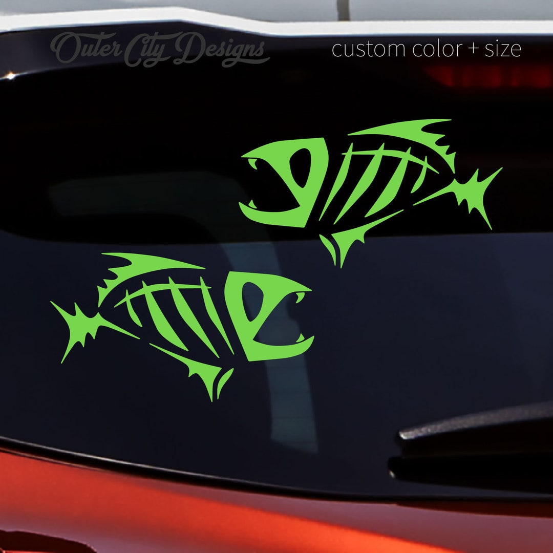 Fish Bones Decals • Left + Right Set • Custom Vinyl • G.loomis Inspired ...