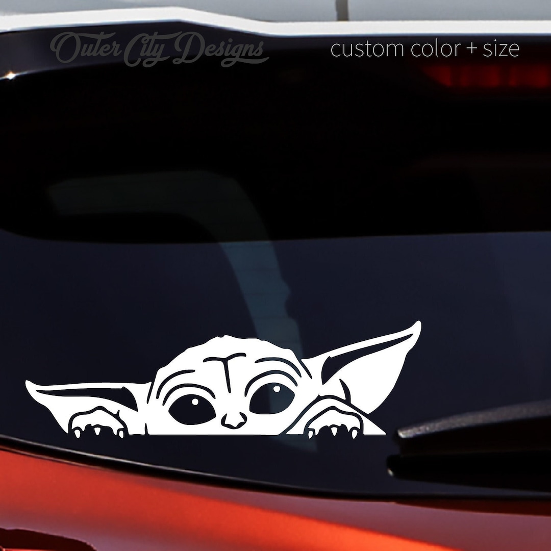 Grogu Peeking Decal • the Child • Custom Vinyl • Star Wars Mandalorian ...