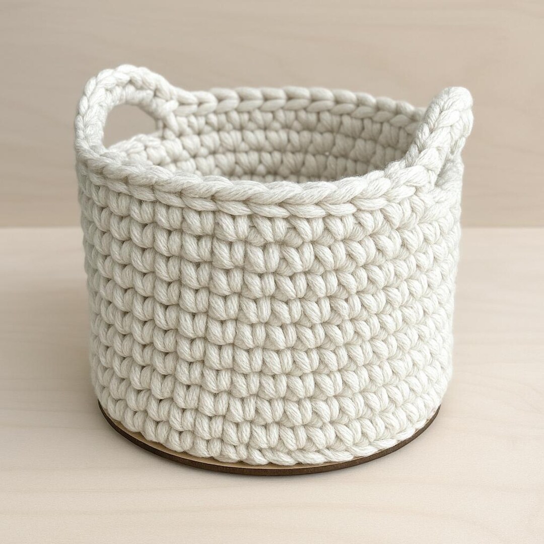 Chunky Crochet Basket With Hard Bottom - Etsy