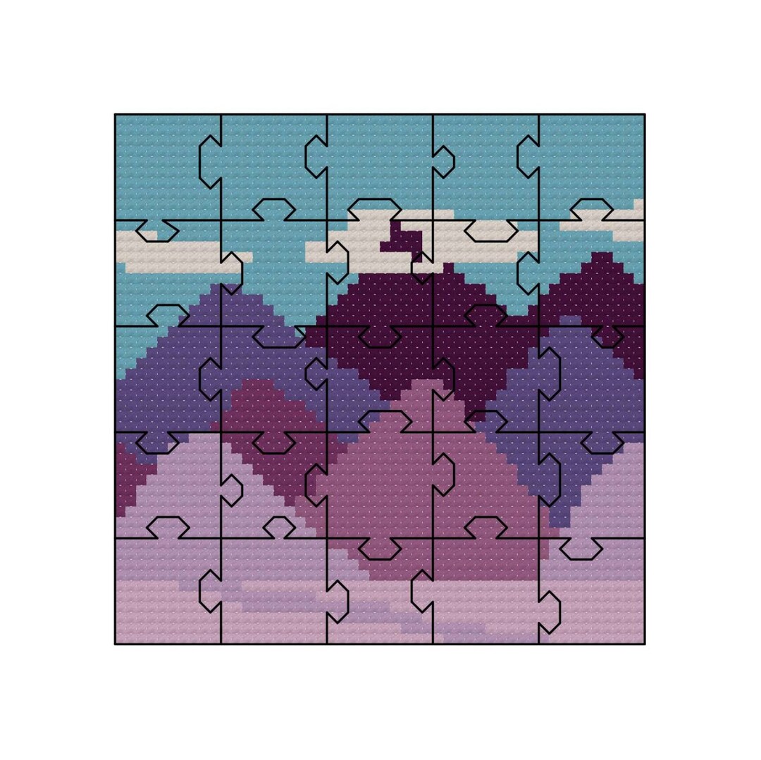 Mountains Puzzle Cross Stitch Pattern PDF Instant Download - Etsy