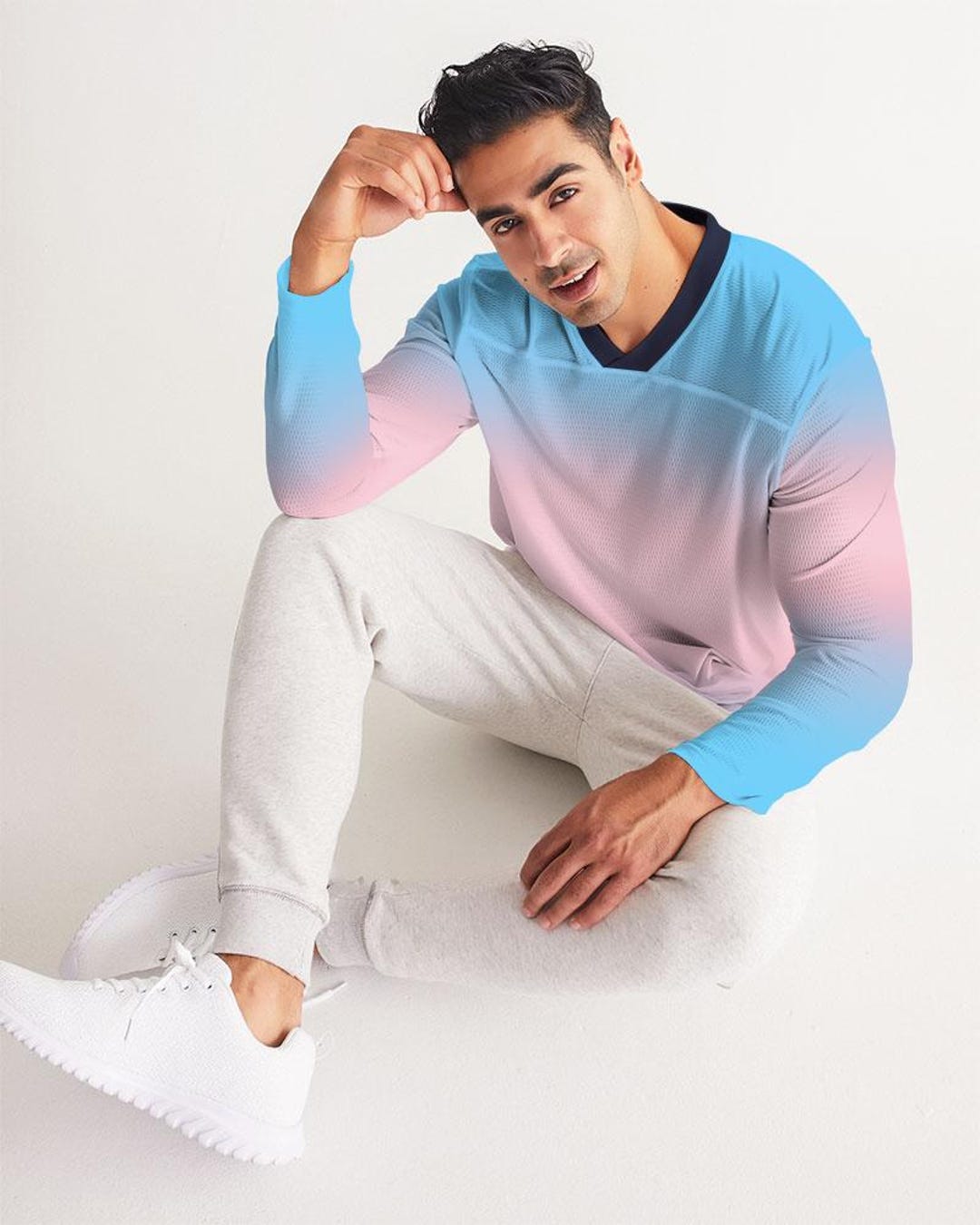 Transgender Ombre Long Sleeve Jersey – LGBTQ+ Pride Sports Shirt ...