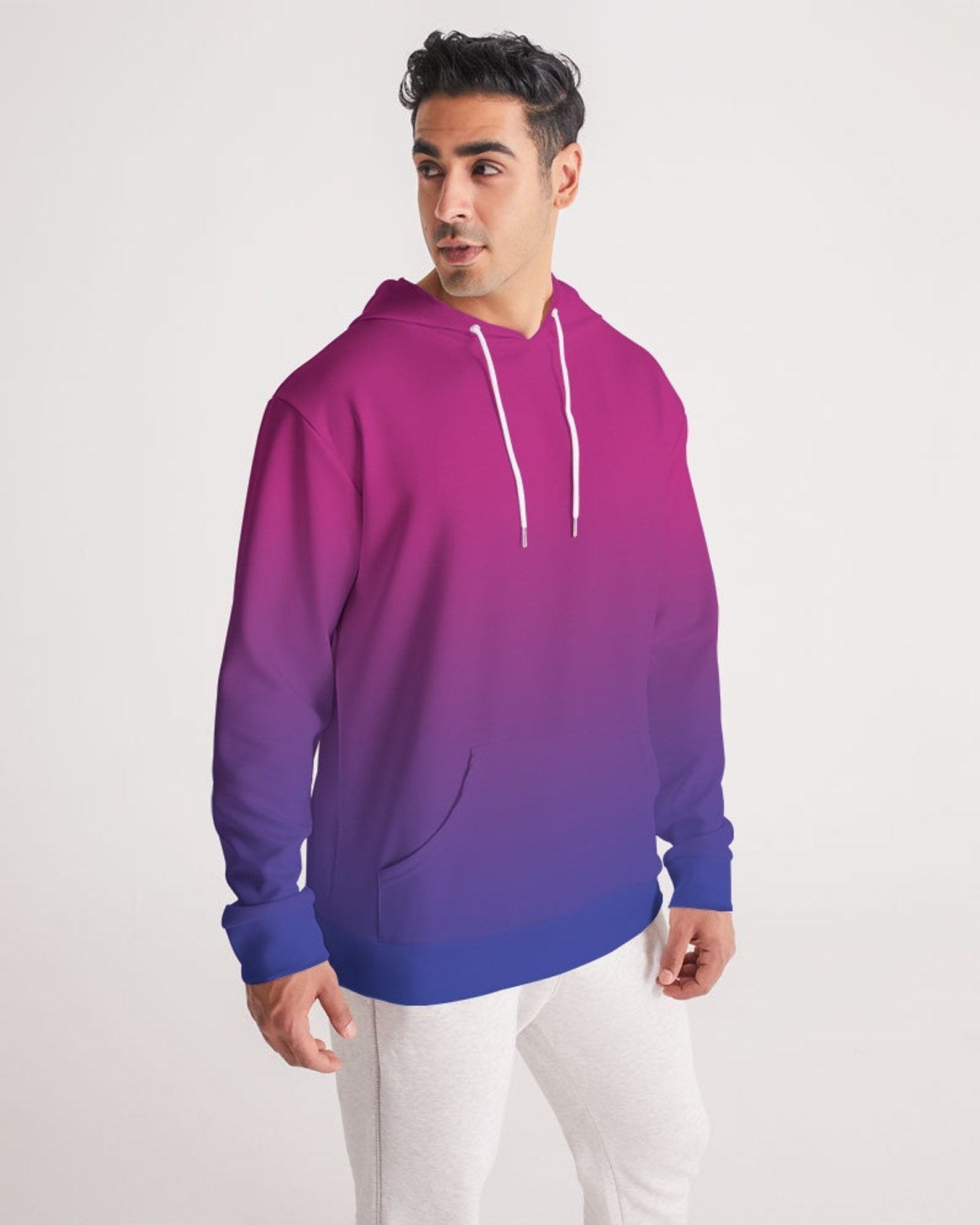 Bisexual Pride Flag Ombré Men Hoodie | Bisexual Flag Ombré Men Hoodie ...