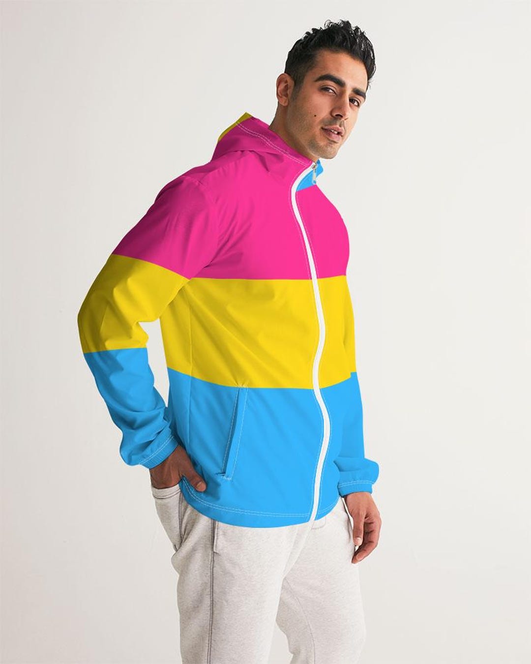 Pansexual Pride Windbreaker – LGBTQ+ Pan Flag Jacket, Water-resistant ...