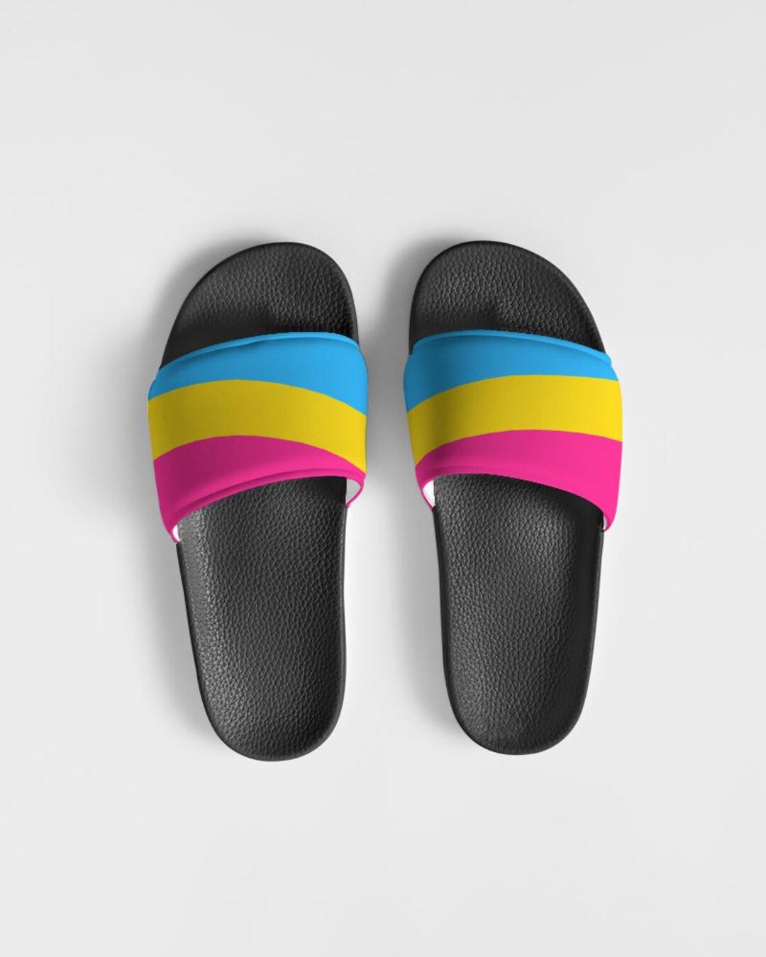 Pansexual Pride Women’s Slide Sandals – Comfy Faux Leather Slip-on ...