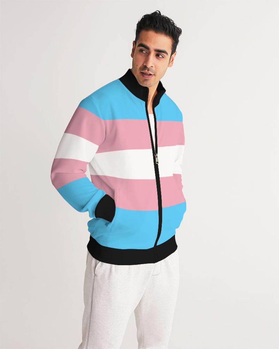Transgender Flag Track Jacket – LGBTQ+ Pride Zip Jacket | Trans Pride ...