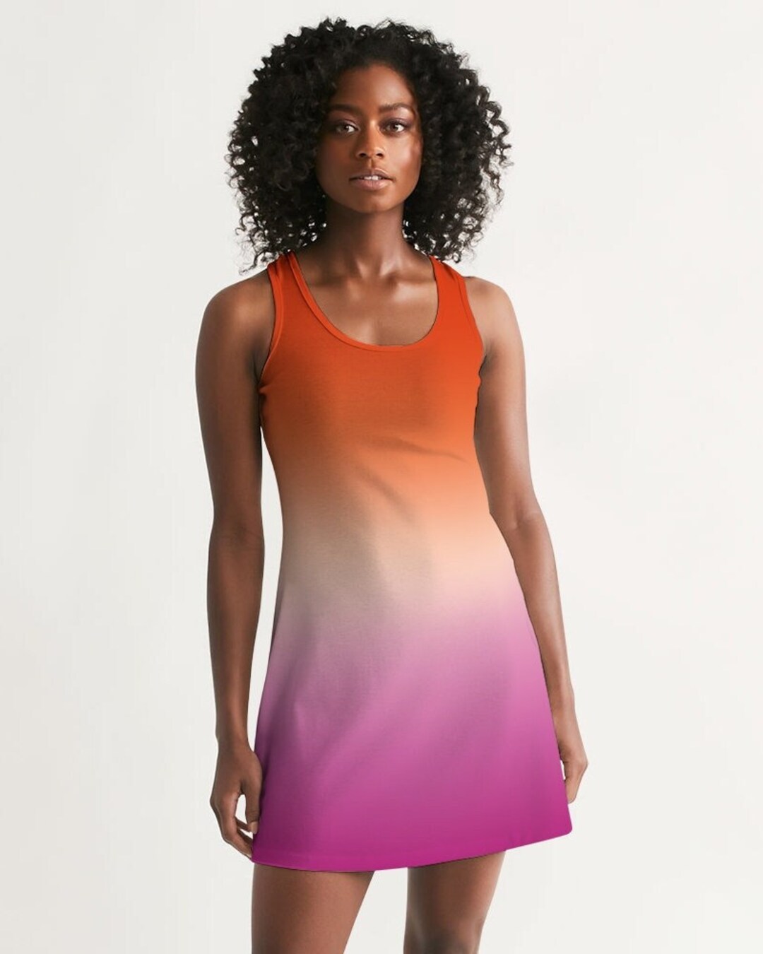 Lesbian Pride Ombré Racerback Dress | Lesbian Flag Ombré Dress | LGBTQ+ ...
