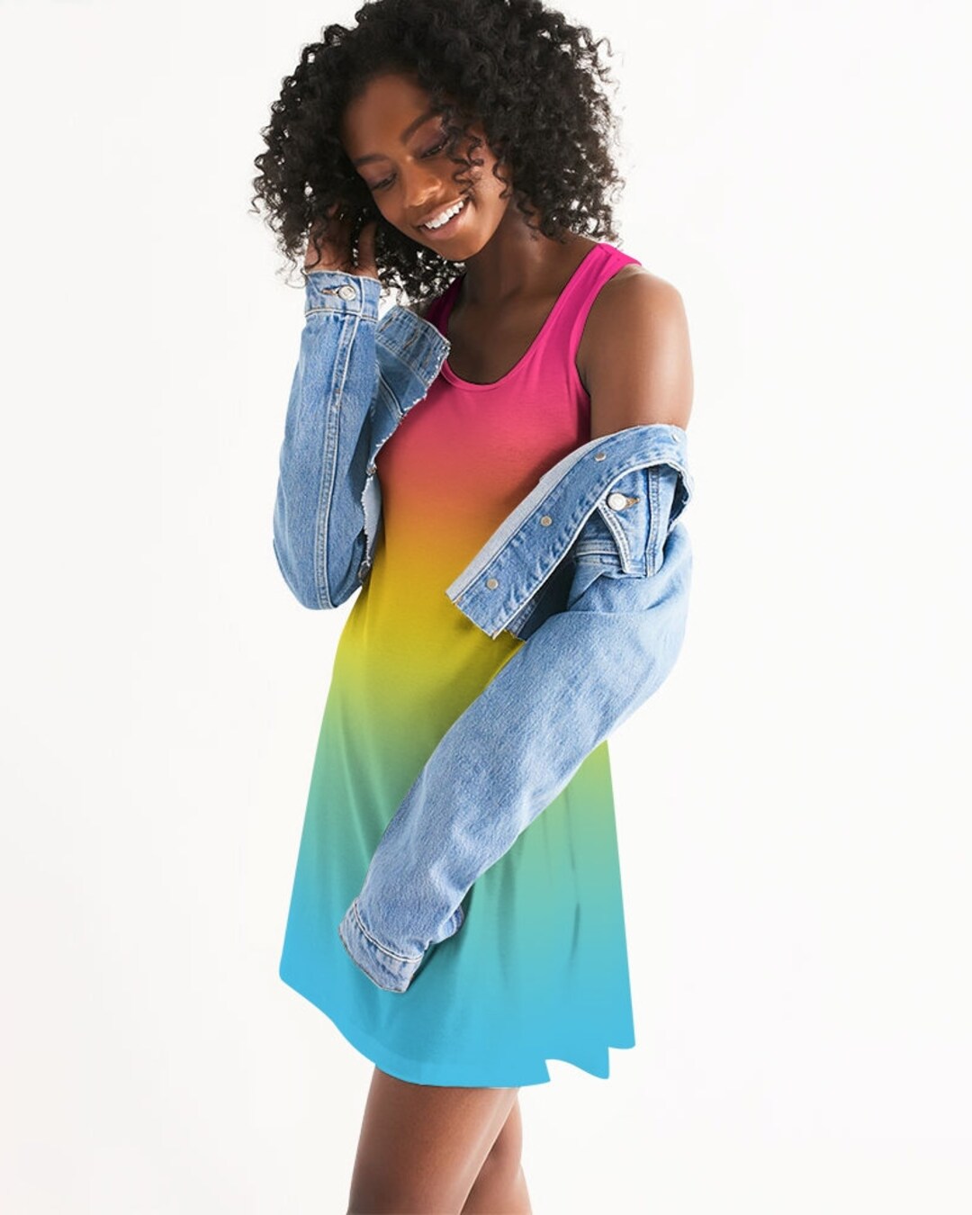 Pansexual Pride Ombré Racerback Dress | Pansexual Flag Ombré Dress ...