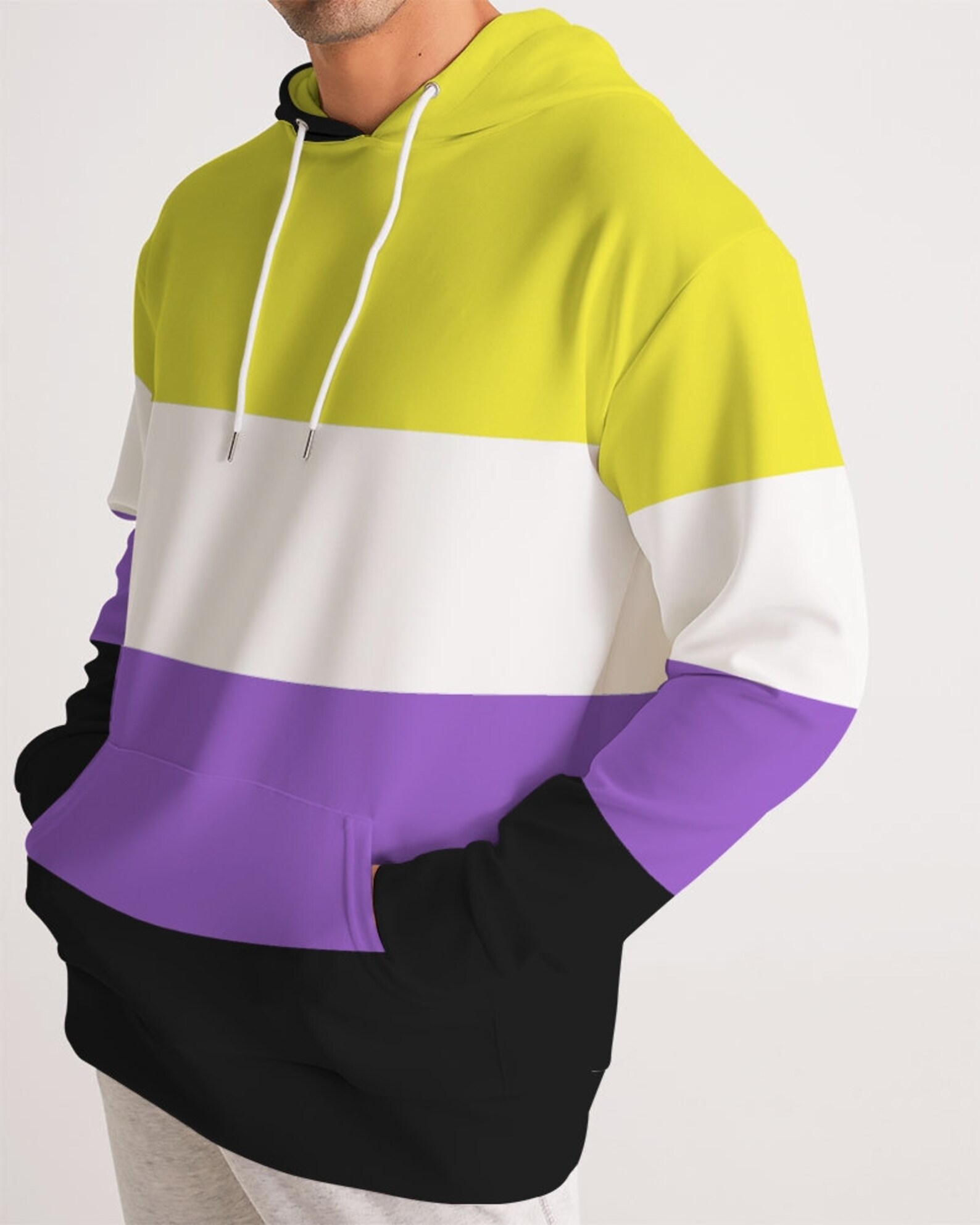 Non Binary Pride Flag Hoodie | Nonbinary Hoodie | Non Binary Flag Hooded Sweatshirt - Etsy