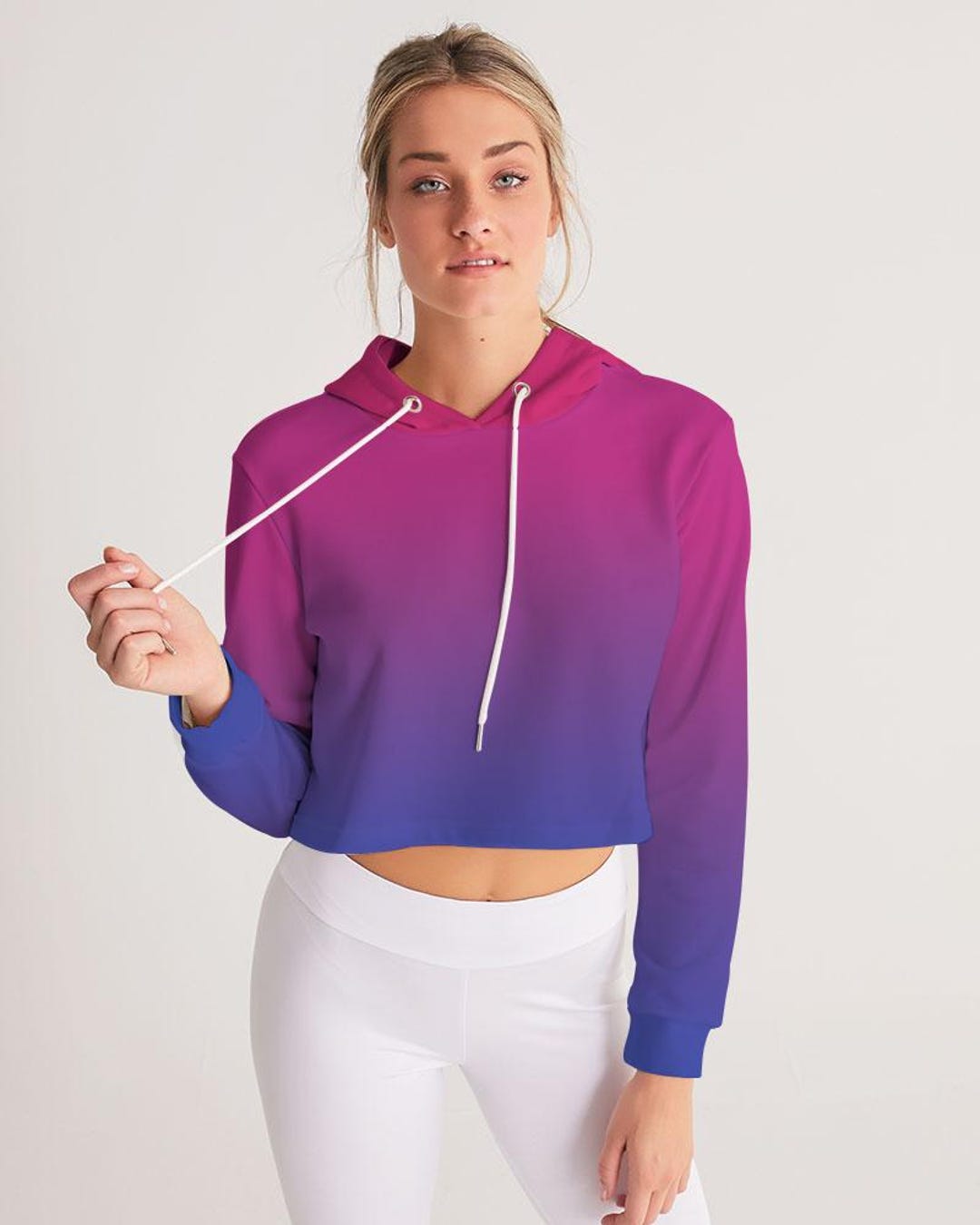 Bisexual Ombre Gradient Women’s Cropped Hoodie – Soft Oversized ...
