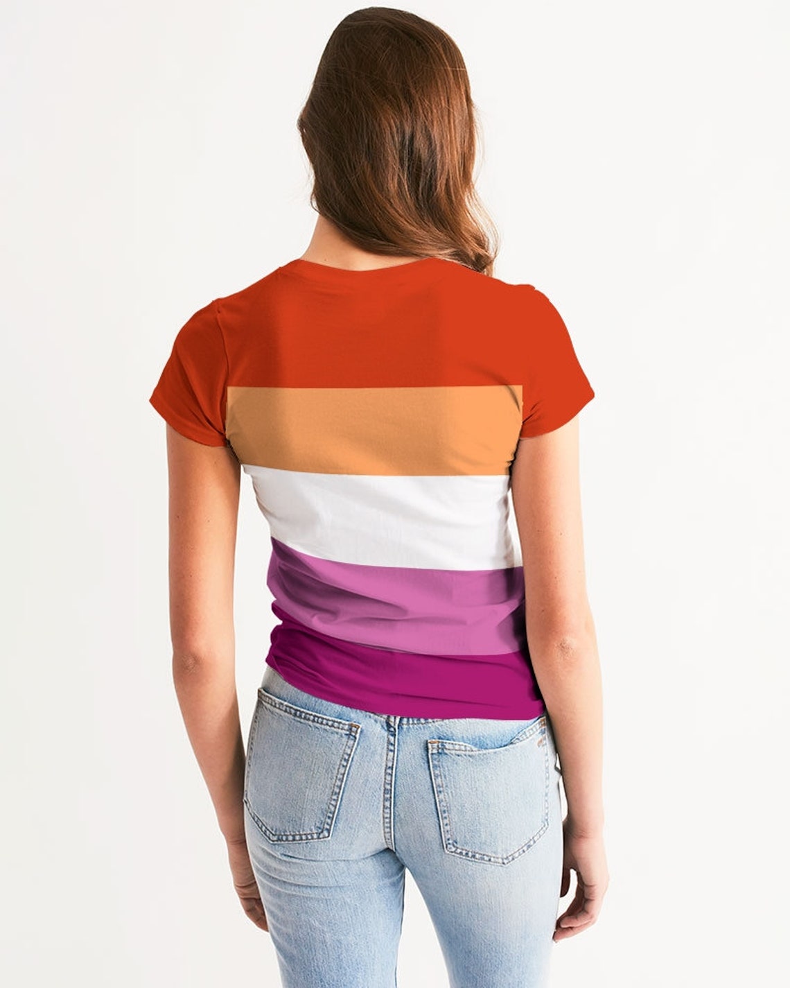 Lesbian Flag Women T Shirt | Lesbian Pride Women T Shirt | LGBTQ+ T ...