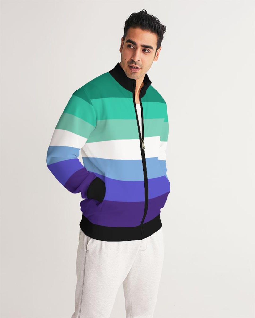 MLM Gay Pride Flag Track Jacket – Gay Men’s Pride Zip Jacket |gay Pride ...