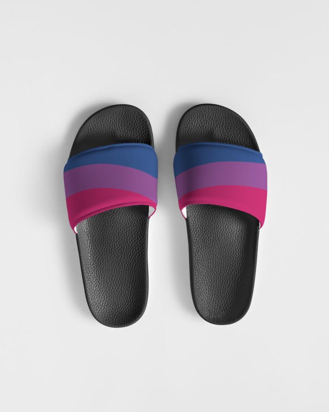 Bisexual Pride Men’s Slide Sandals – Comfy Faux Leather Slip-on | Bi ...