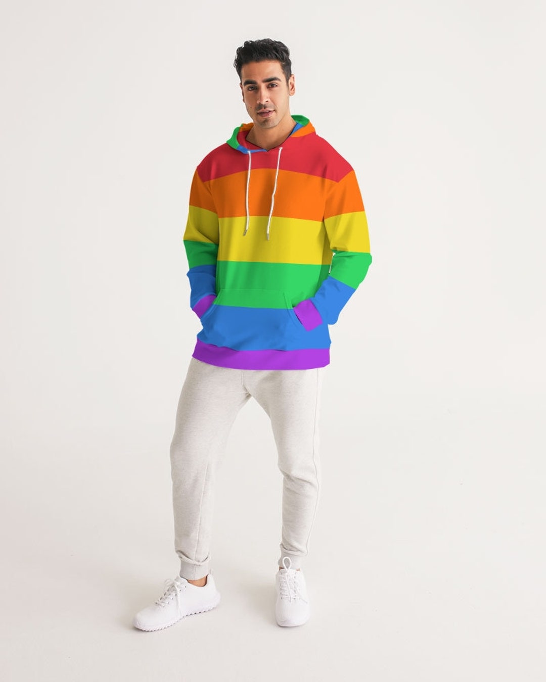 Gay Pride Flag Rainbow Hoodie | LGBT Rainbow Men Hoodie | LGBT Pride ...