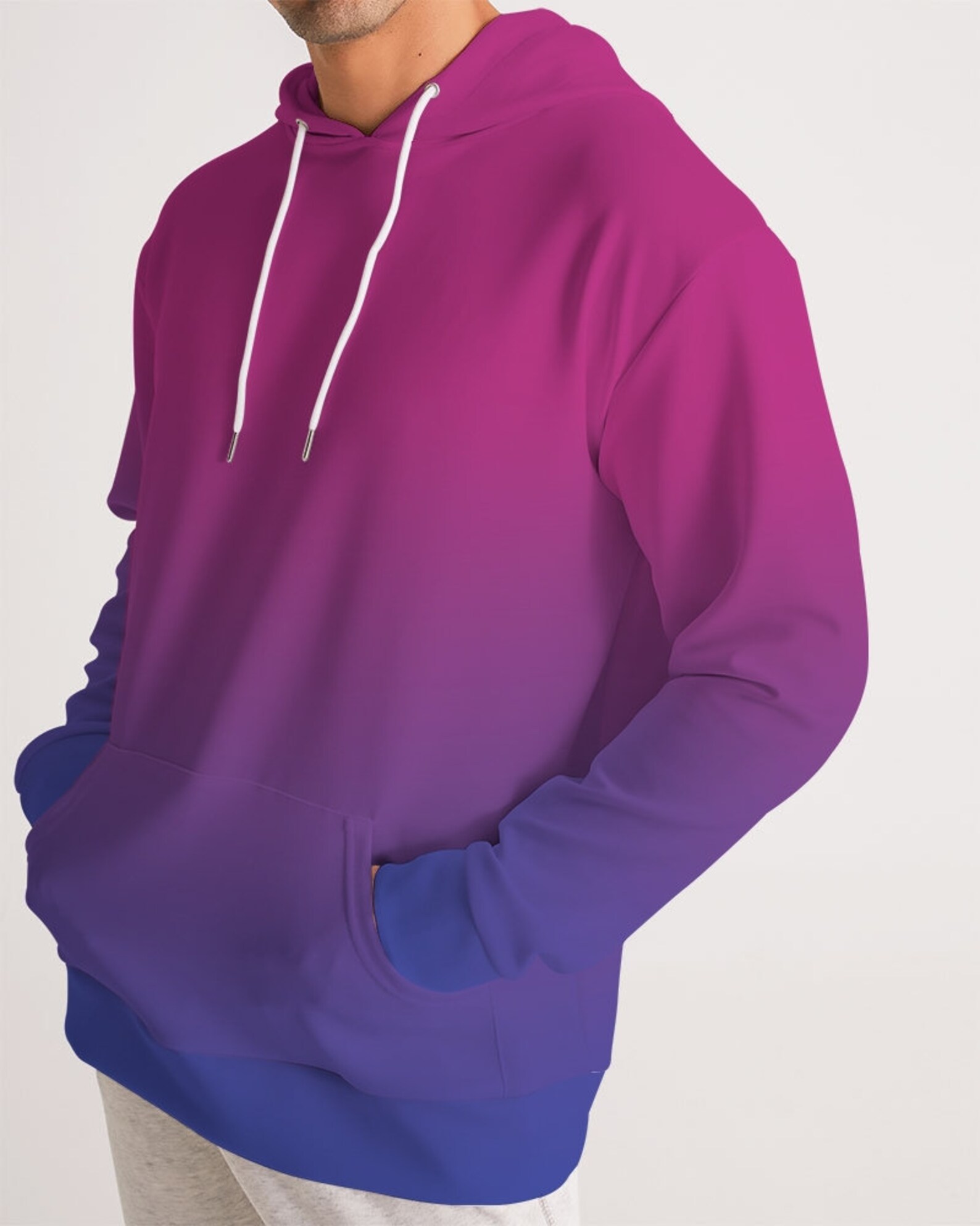 Bisexual Pride Flag Ombré Men Hoodie | Bisexual Flag Ombré Men Hoodie ...