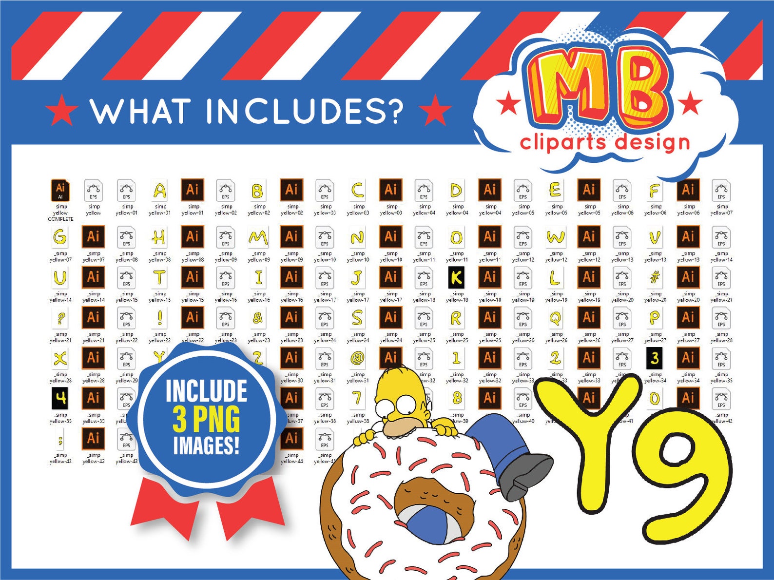 Simpsons PNG Svg EPS Alphabet Simpsons Clipart fonts The | Etsy