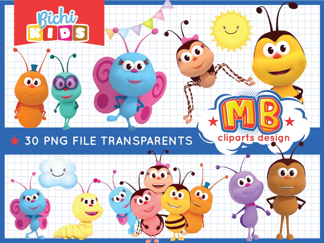 Bichikids Clipart Bichikids PNG Files 30 Printable | Etsy