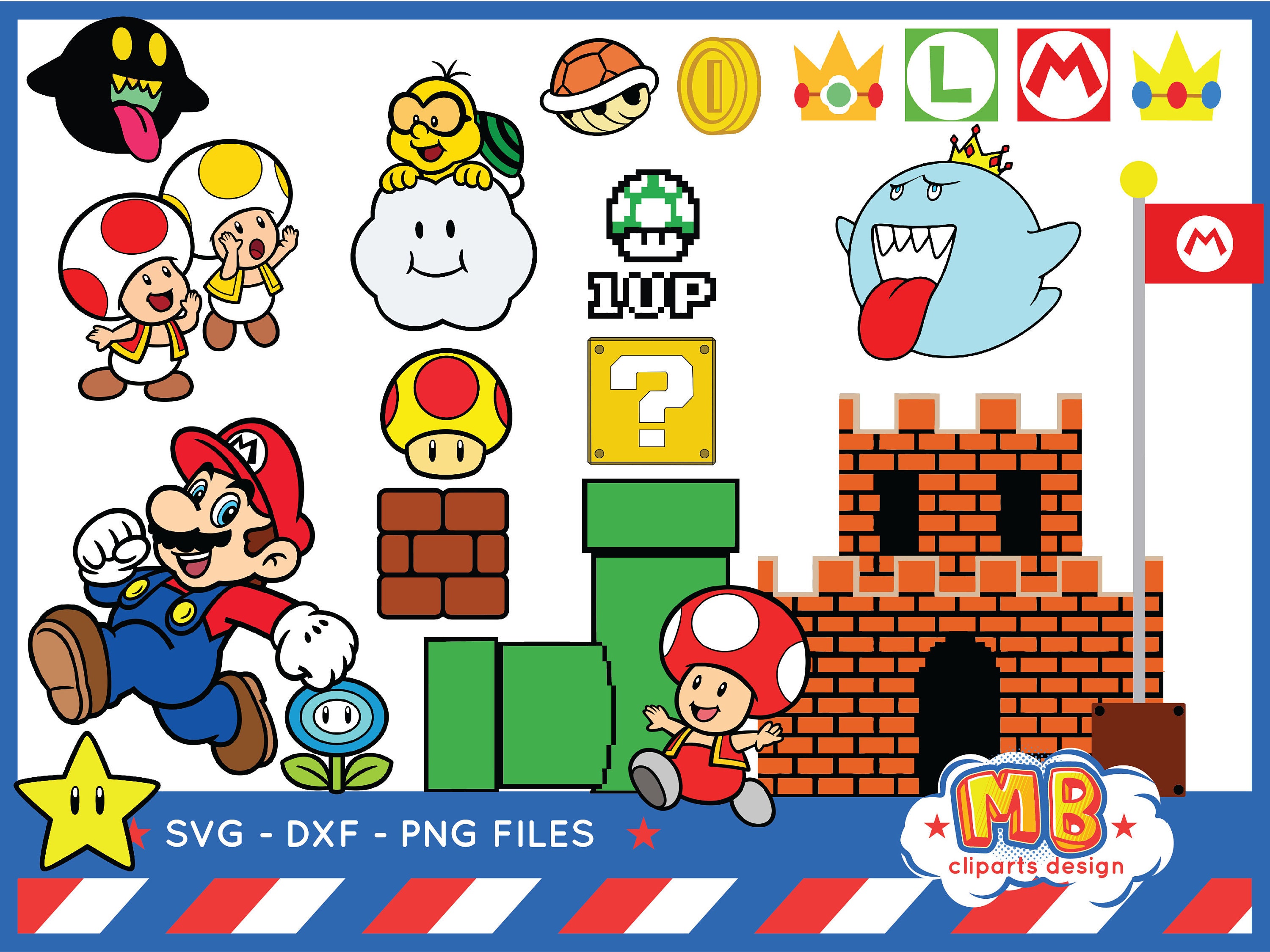 Super mario svg 100 svg dxf png transparent images | Etsy