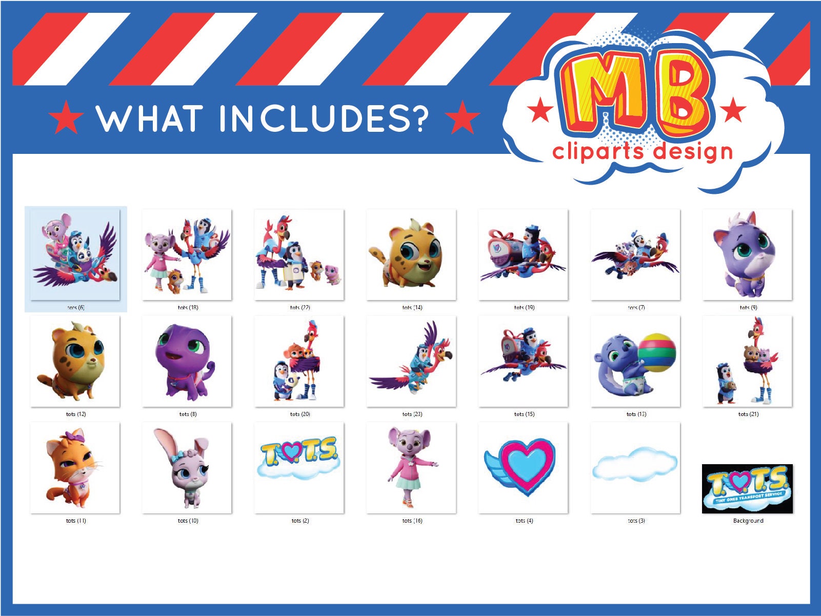 Tots PNG Files Tots Cliparts Tots PNG Characters Tots | Etsy