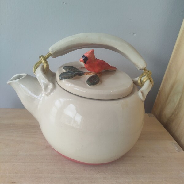 Red Cardinal Teapot - Etsy
