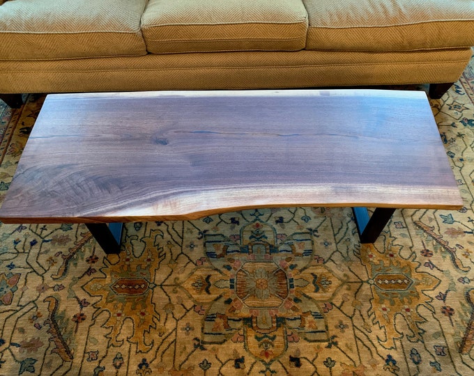 Live Edge Black Walnut Coffee Table, Furniture, Mid Century Modern ...