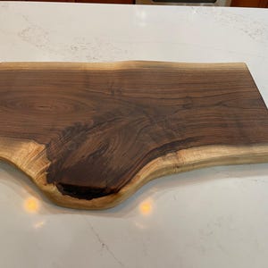 Large Rustic Live Edge Charcuterie Black Walnut and Epoxy Board, Cutting Board, Serving Tray ...