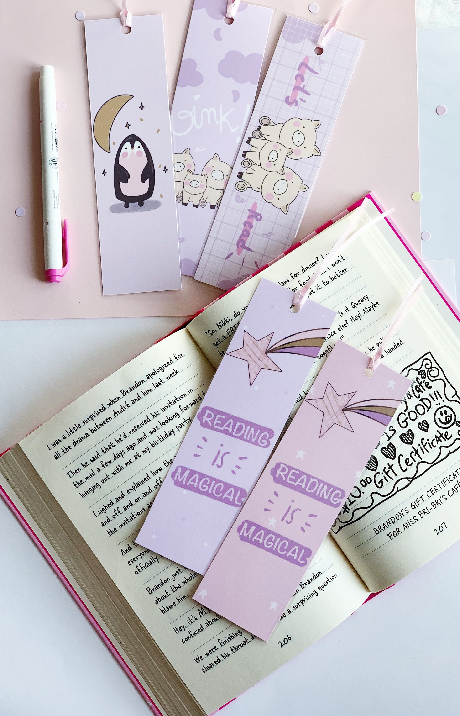 Cute Bookmarks Bundle - Pack of 3 Sale, Page Keeper,book Lover ...